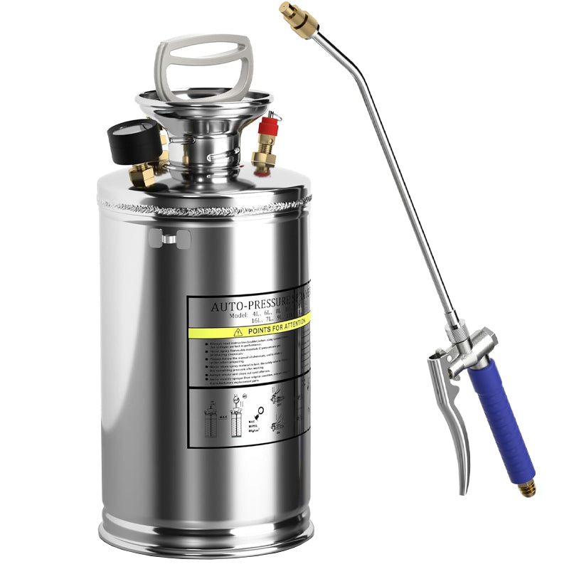 1.5 Gallon Stainless Steel Sprayer Backpack Chemical Sprayer with Pres ...