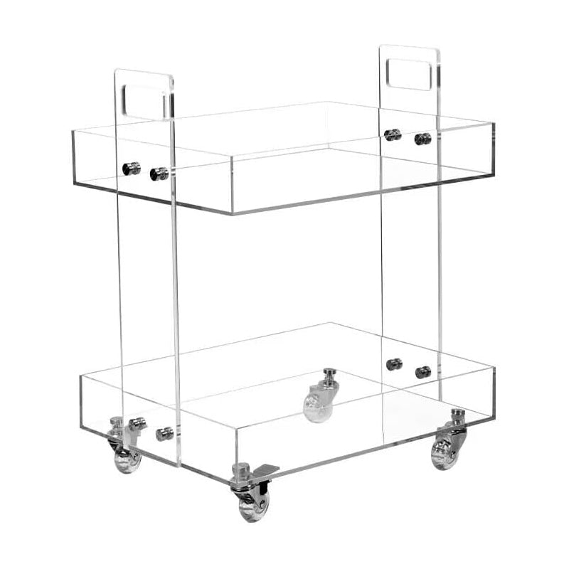 Acrylic Cart 2 Tier Utility Cart Rolling Storage Cart Acrylic Bedside ...