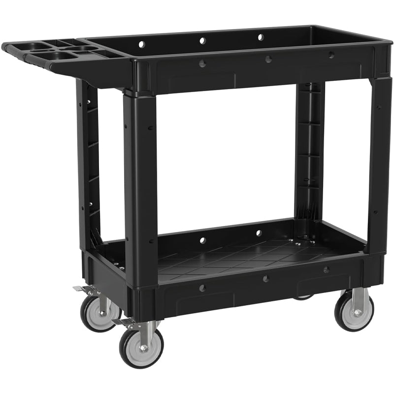 1000 lbs Utility Cart 2 Shelf Heavy Duty Service Cart with 360° Swivel ...