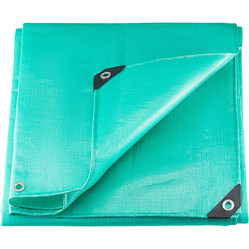 12 x 16FT Tarp Waterproof 15 Mil Green Poly Tarp UV Resistant Greenhou ...