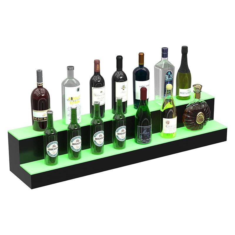 LED Liquor Bottle Display Shelf 40 inch 2-Step Lighted Acrylic Lighted ...