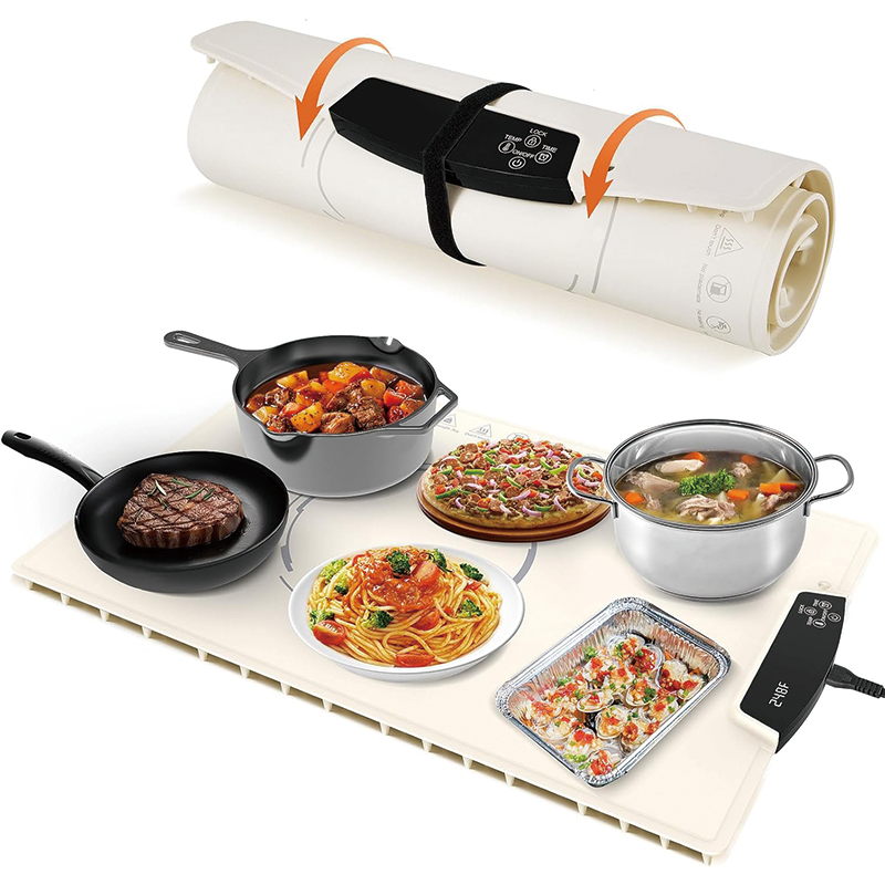 Electric Warming Tray, Fast Heating&Foldable Food Warmers with 9 Tempe ...