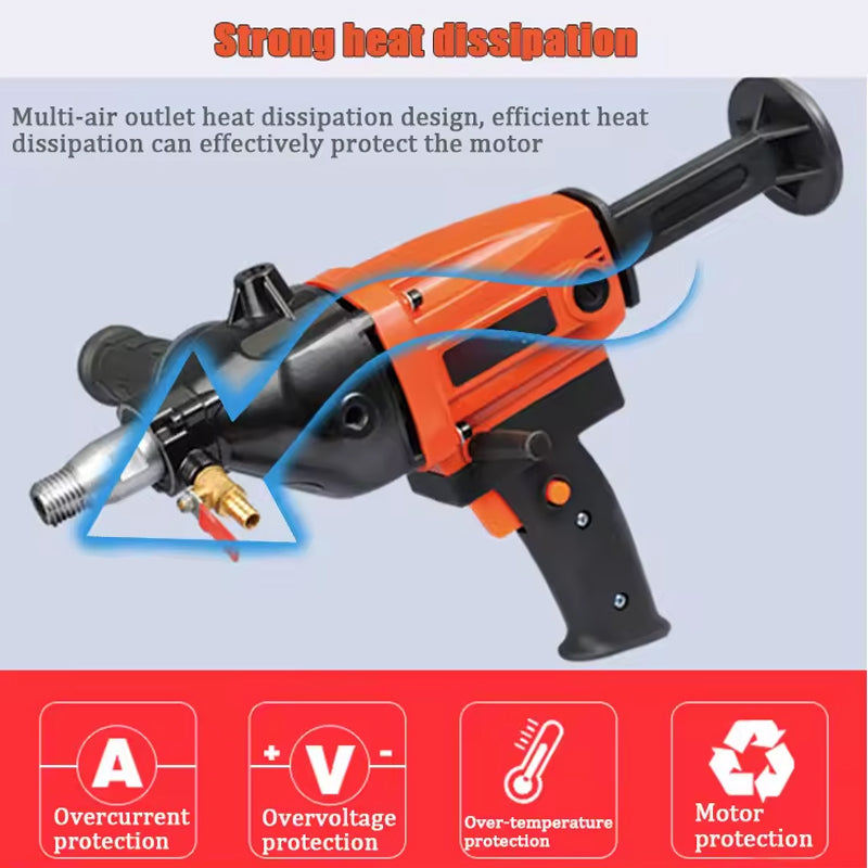 Portable Diamond Core Drill Machine 125mm 1900rpm Concrete Coring Mach ...