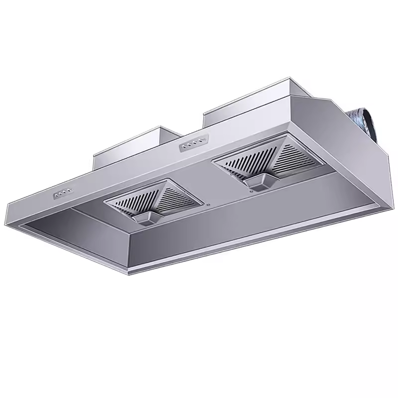 150-80 Double Fan 680 Watt Exhaust Hood All-In-One Commercial Kitchen ...
