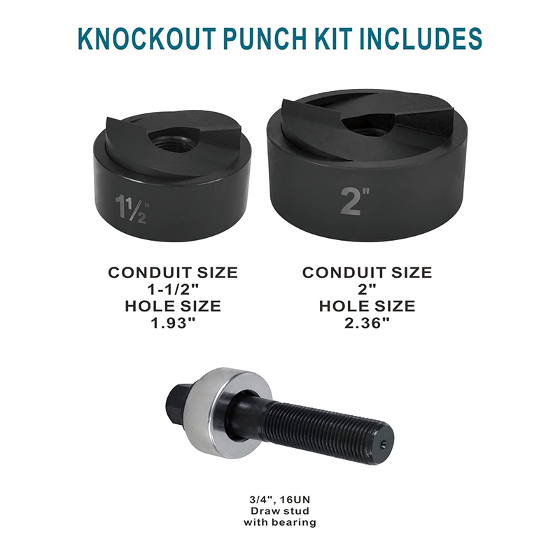 Hydraulic Knockout Punch Driver Kit , 1-1/2 inch to 2 inch Electrical ...