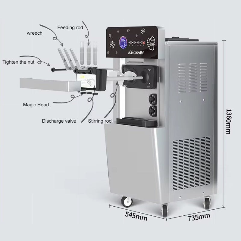 Commercial Italian Ice Cream Machine Fully Automatic Touch Screen Soft ...