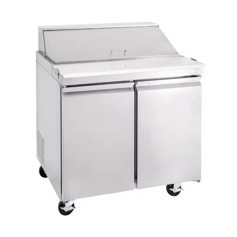 2 Door Stainless Steel Prep Table Sandwich Refrigerated Prep Table for ...