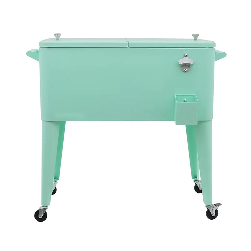 Portable Rolling Ice Chest Patio Party Bar Drink Cooler Cart Beverage ...
