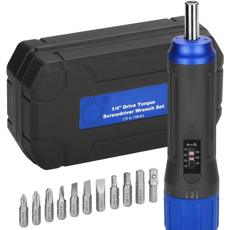 1/4 inch Drive Torque Screwdriver Wrench 10 to 70 Inch Pounds Torque W ...